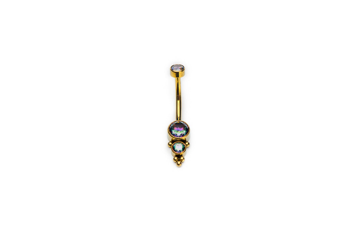 Vermilion Lotus Titanium Navel Cluster Barbell – Luvnroll®